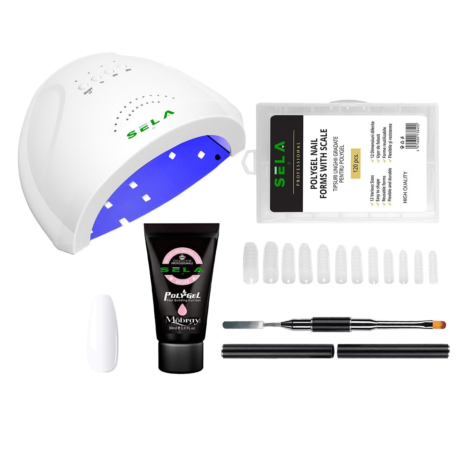 Kit Polygel Sela Mobray UV gel 30g, 08 - eMAG.ro