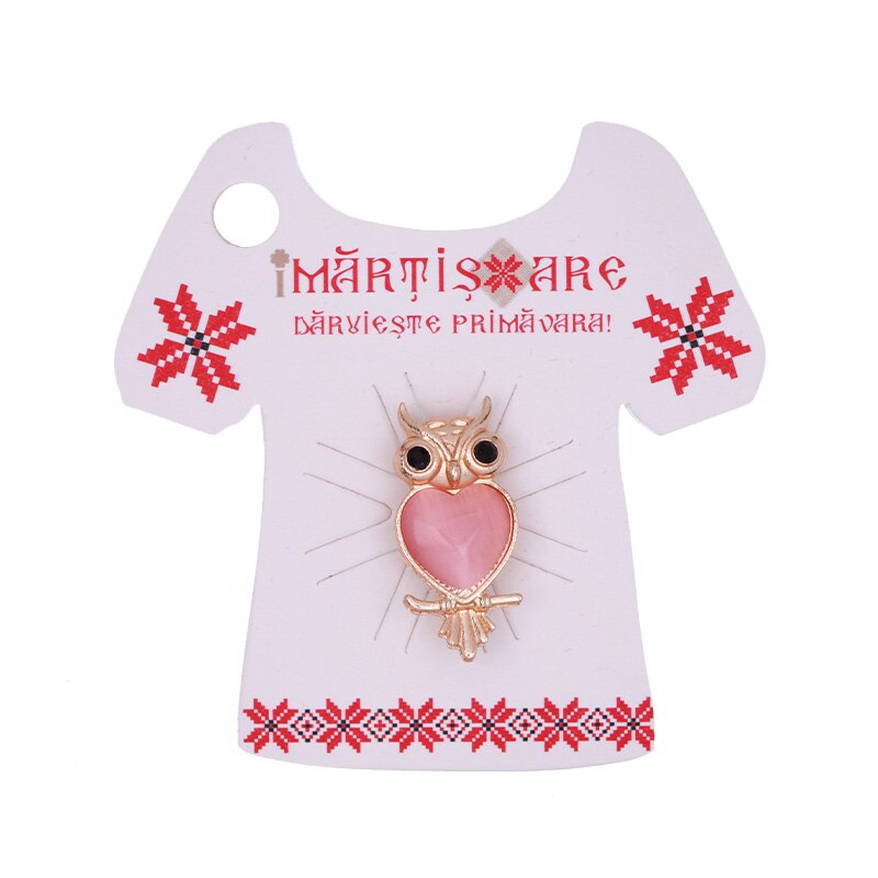 Martisor Brosa Mica Bufnita Inima Roz - eMAG.ro