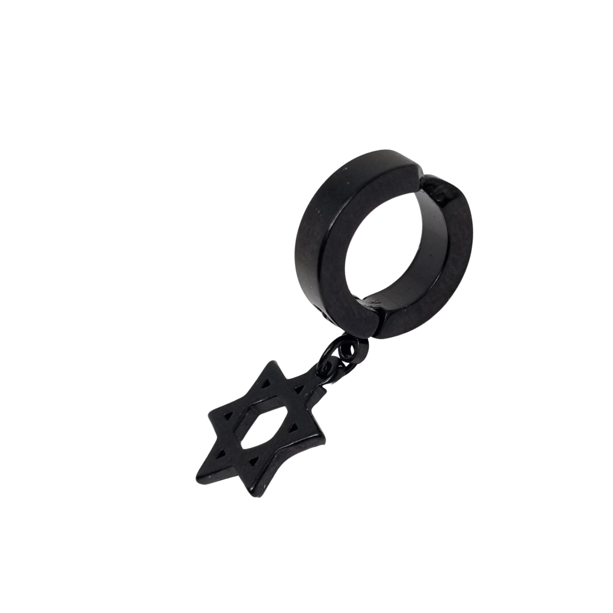 Cercel barbati, Jumpto, model stea neagra ,13 mm - eMAG.ro