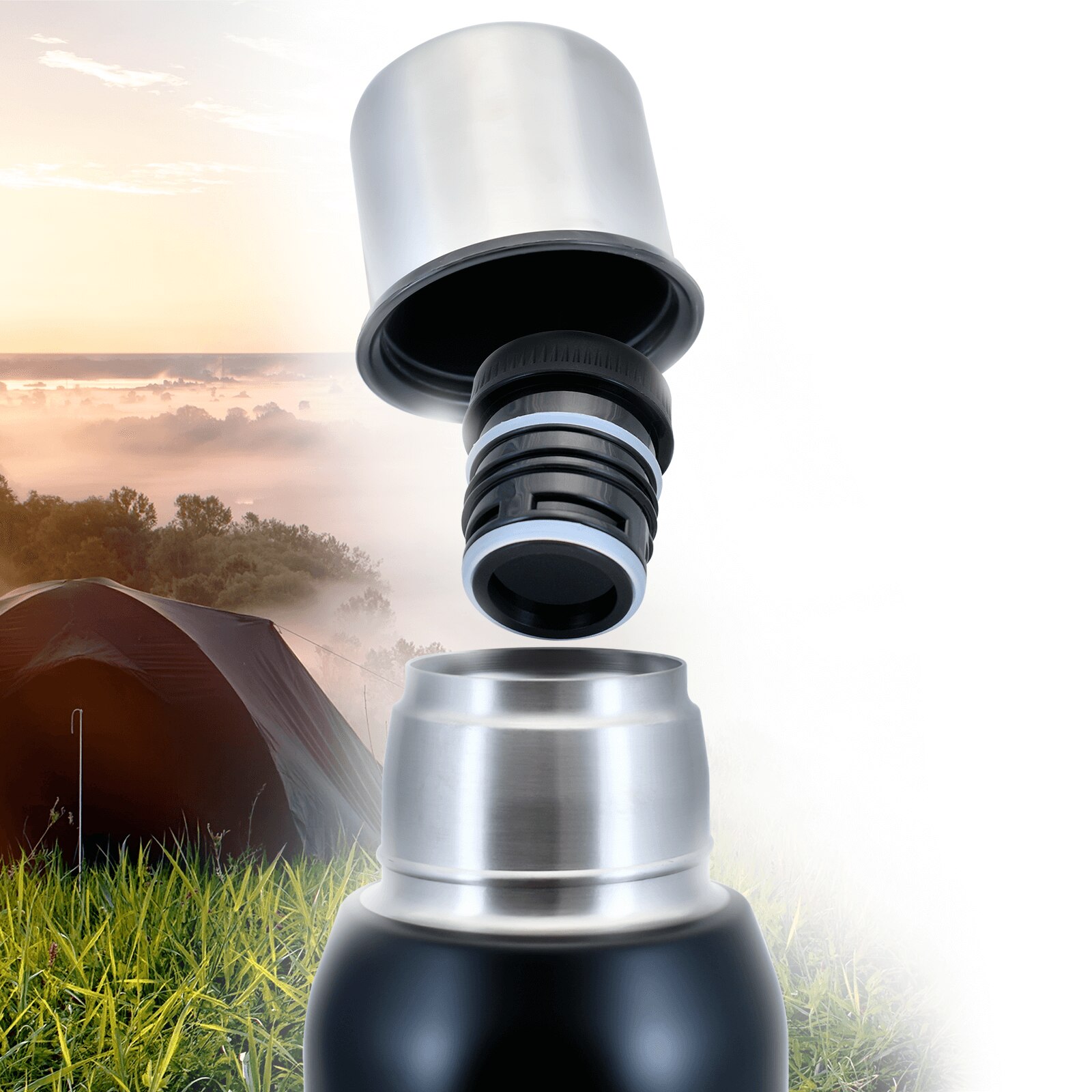 Cebador Thermos, Yerba Mate, Чай, Largoinox, Черен, 1л - eMAG.bg