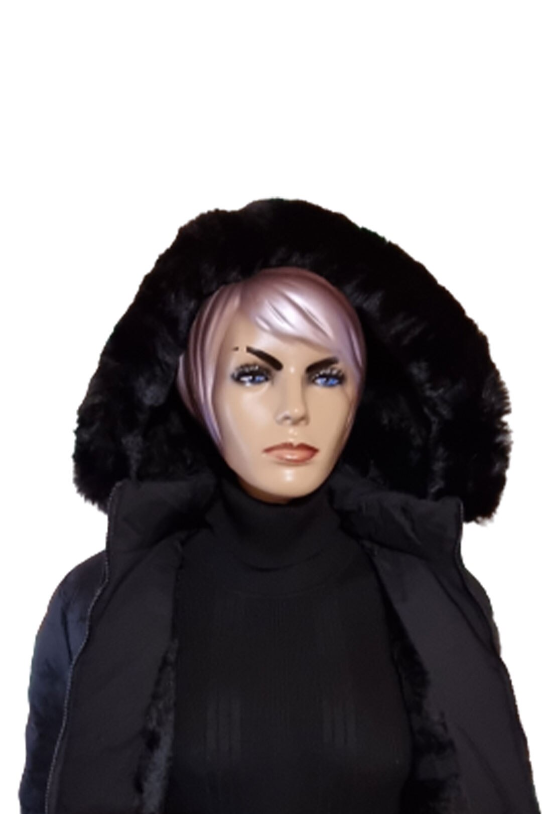 Geaca matlasata, imblanita, cu gluga detasabila, negru, fas - eMAG.ro