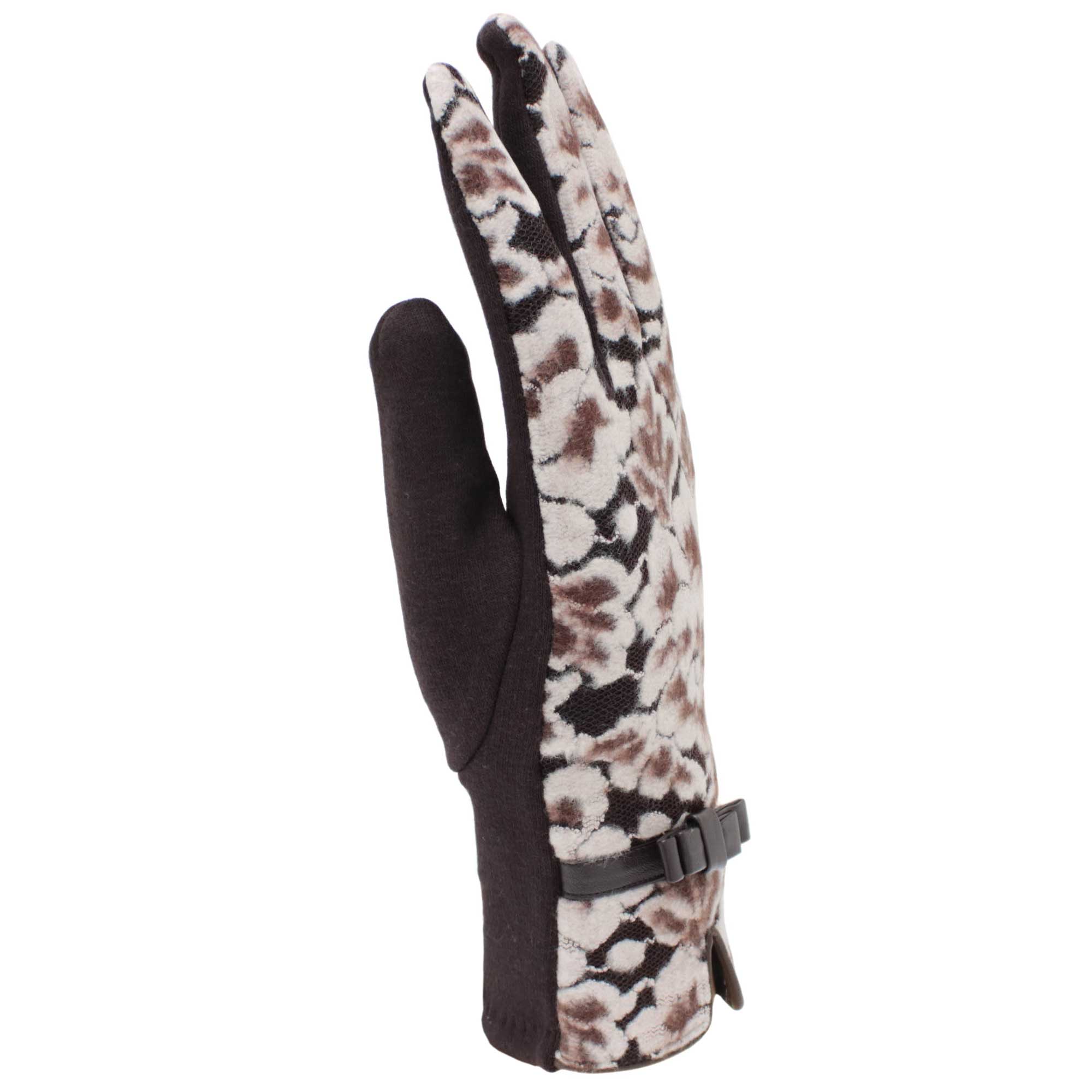 Manusi dama, de iarna, LMT, cu degete, Maro cu dantela si fundita ...