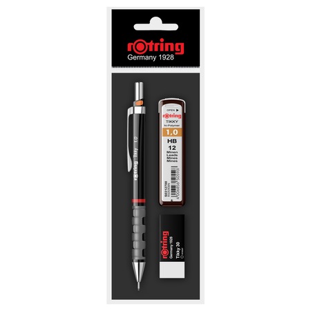 Set Rotring creion mecanic 1.0, diverse culori, mina 1.0, radiera - eMAG.ro