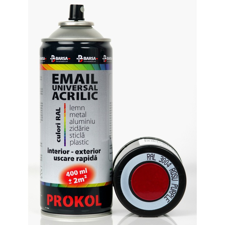 Спрей боя, Prokol, лилаво червено, RAL3004, 400 мл - eMAG.bg
