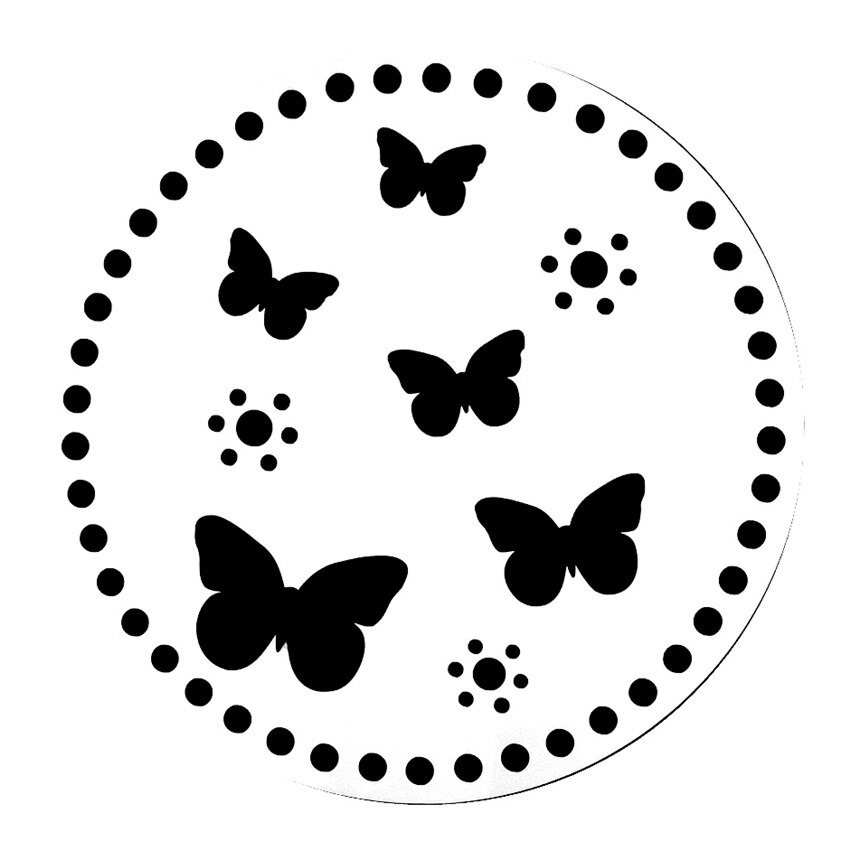 Set 4 sabloane rotunde din plastic reutilizabile - party time, inimi ...