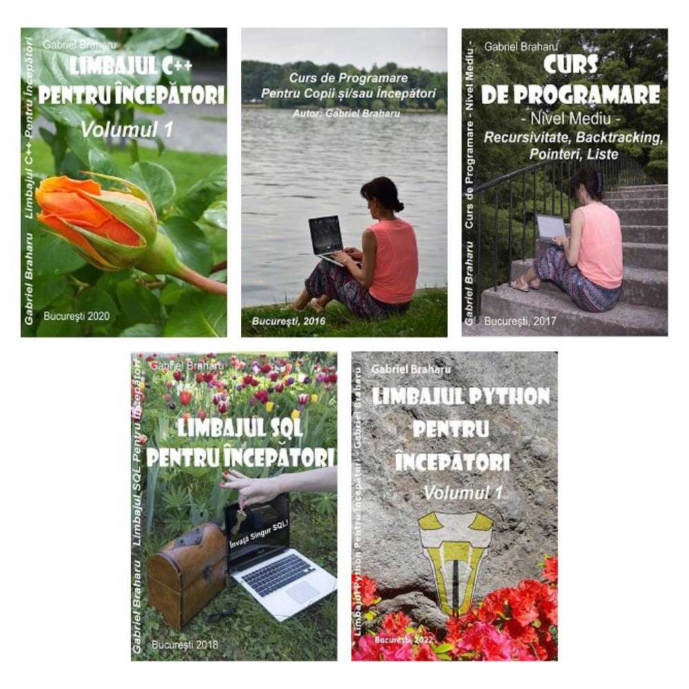 Set de 5 Carti Programare Incepatori (35), Gabriel Braharu, Colectia "Invata programare singur ...
