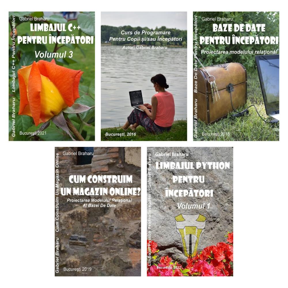 Set de 5 Carti Programare Incepatori (81), Gabriel Braharu, Colectia "Invata programare singur ...