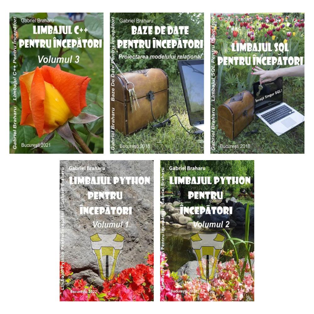 Set de 5 Carti Programare Incepatori (91), Gabriel Braharu, Colectia "Invata programare singur ...