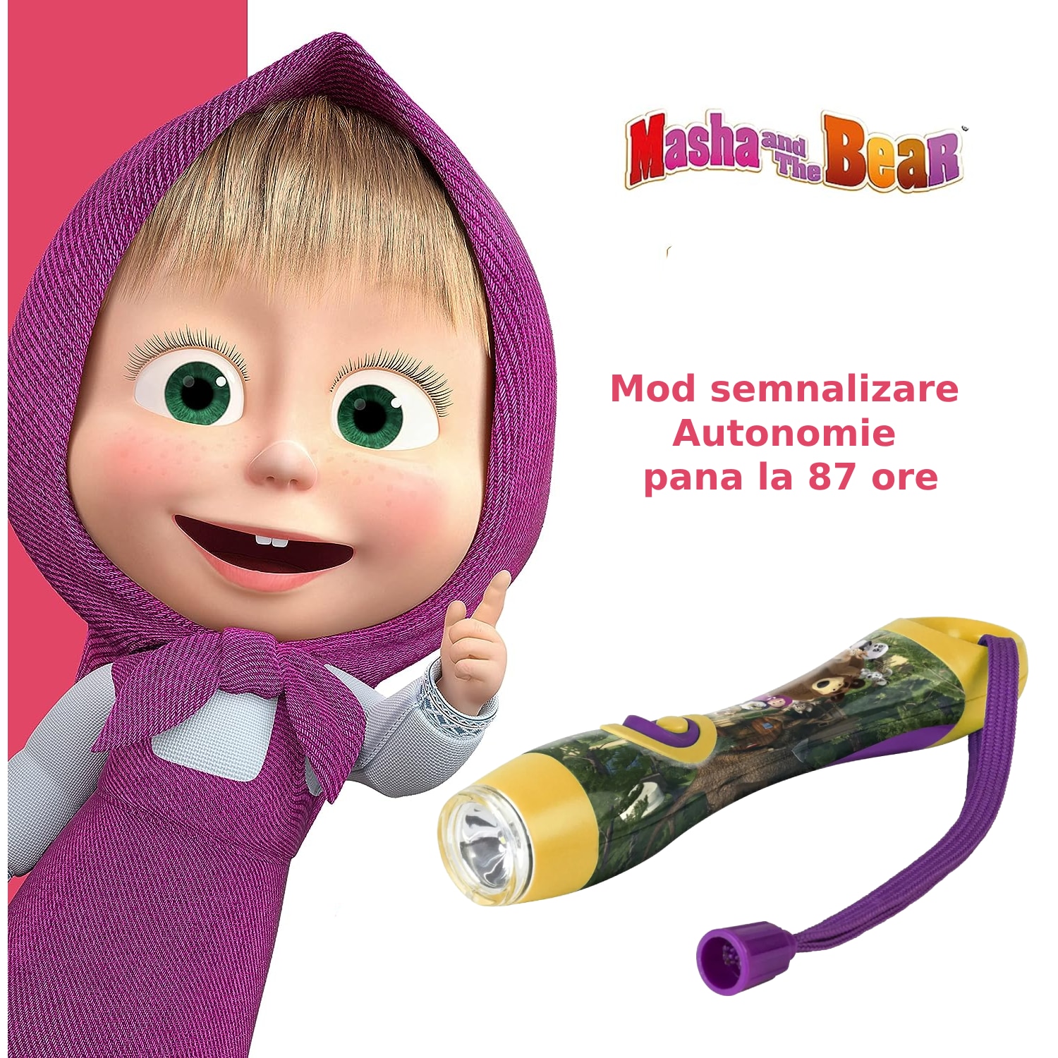 Детско фенерче, Маша и Мечока, Енерджайзер, 6 лумена, 2xAA (вкл.) - eMAG.bg