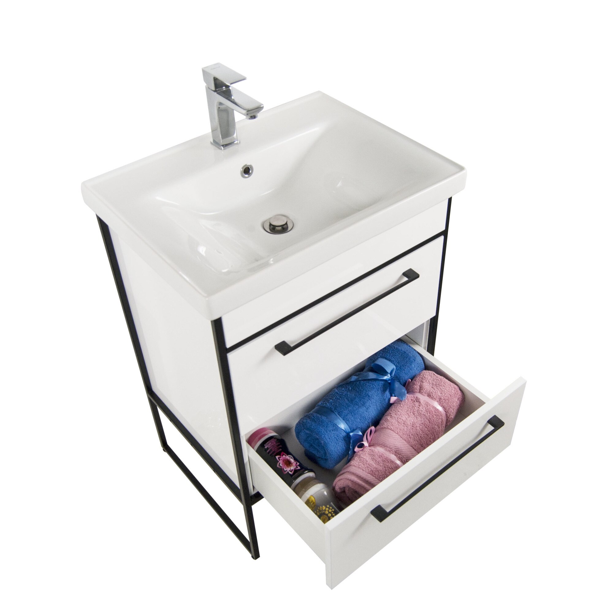 Pachet Baza si lavoar Badenmob, MDF, cadru metalic, seria 740 ...