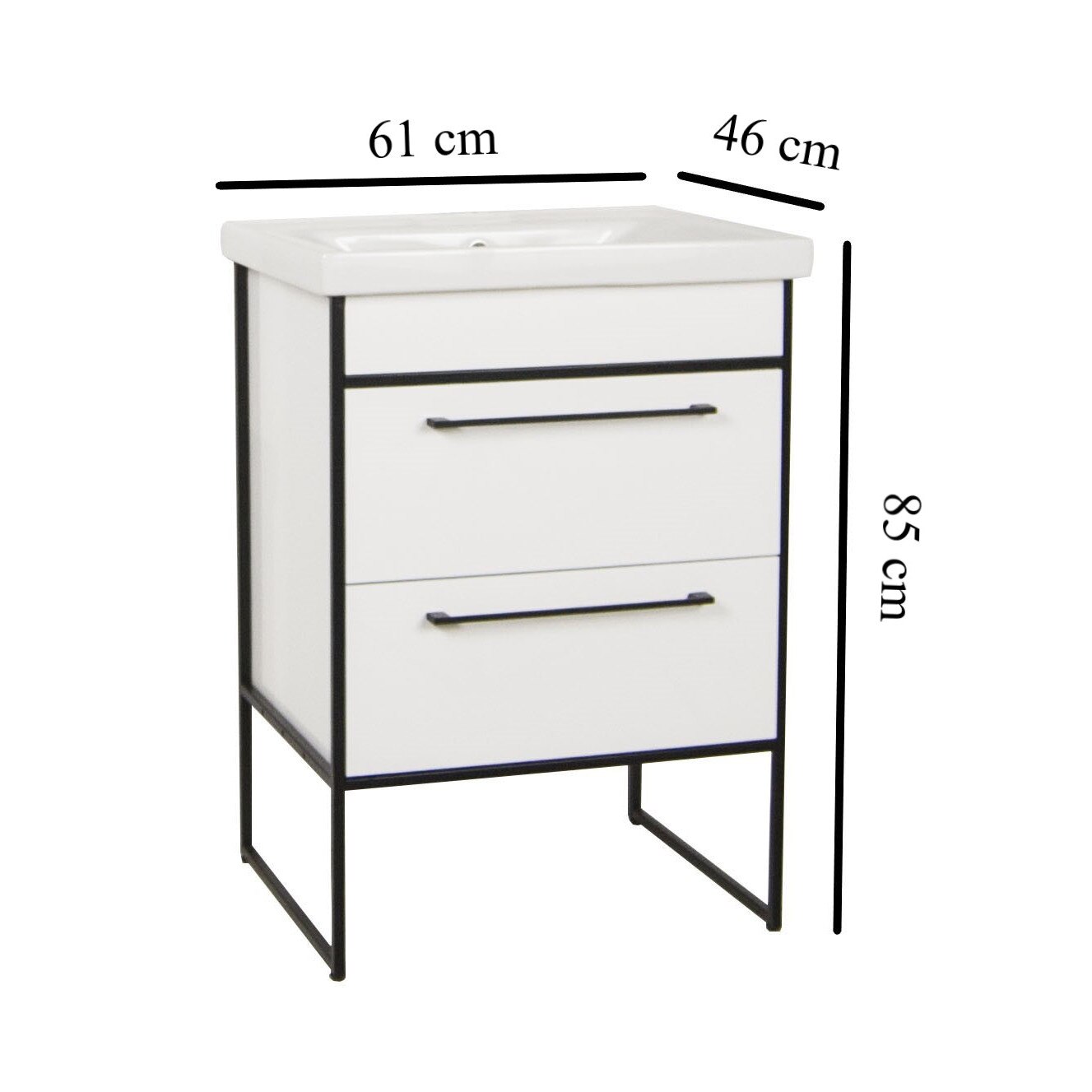 Pachet Baza si lavoar Badenmob, MDF, cadru metalic, seria 740 ...