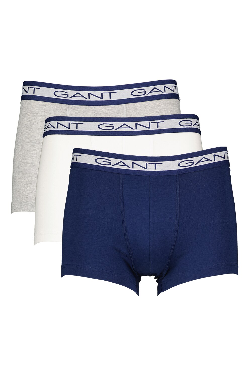 Gant, Боксерки с лого - 3 чифта, Сив, Бял, Тъмносин, 2XL - eMAG.bg