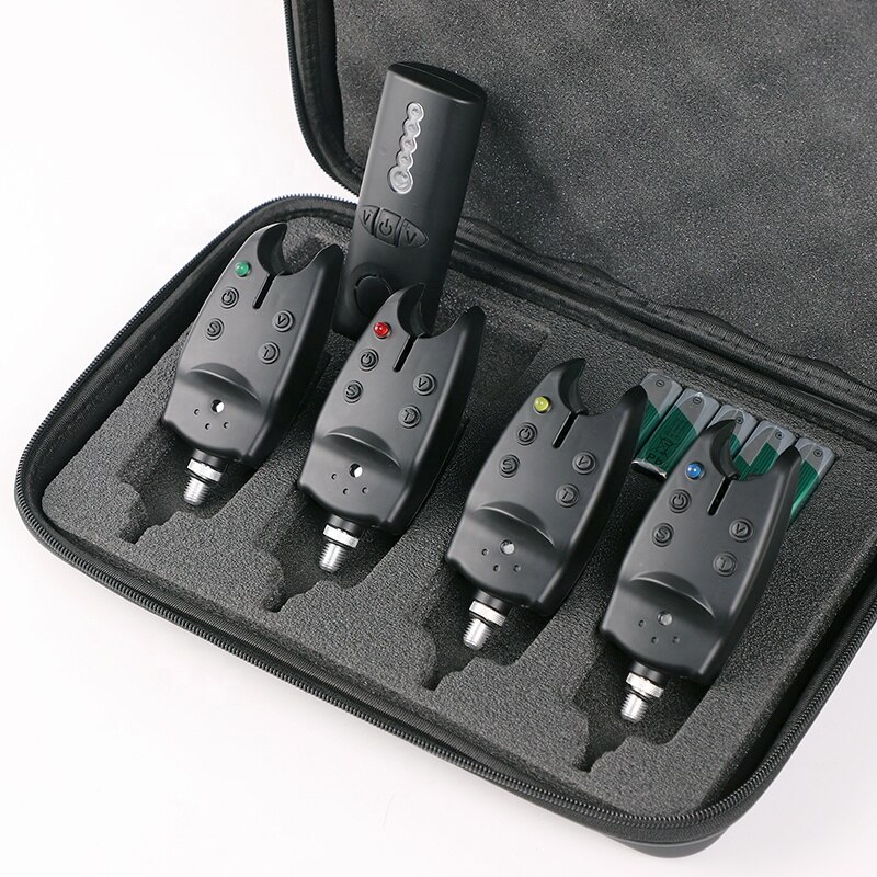 4 db PYRAMID® horgászérzékelő készlet, állomással, jelzés 4 színben ...