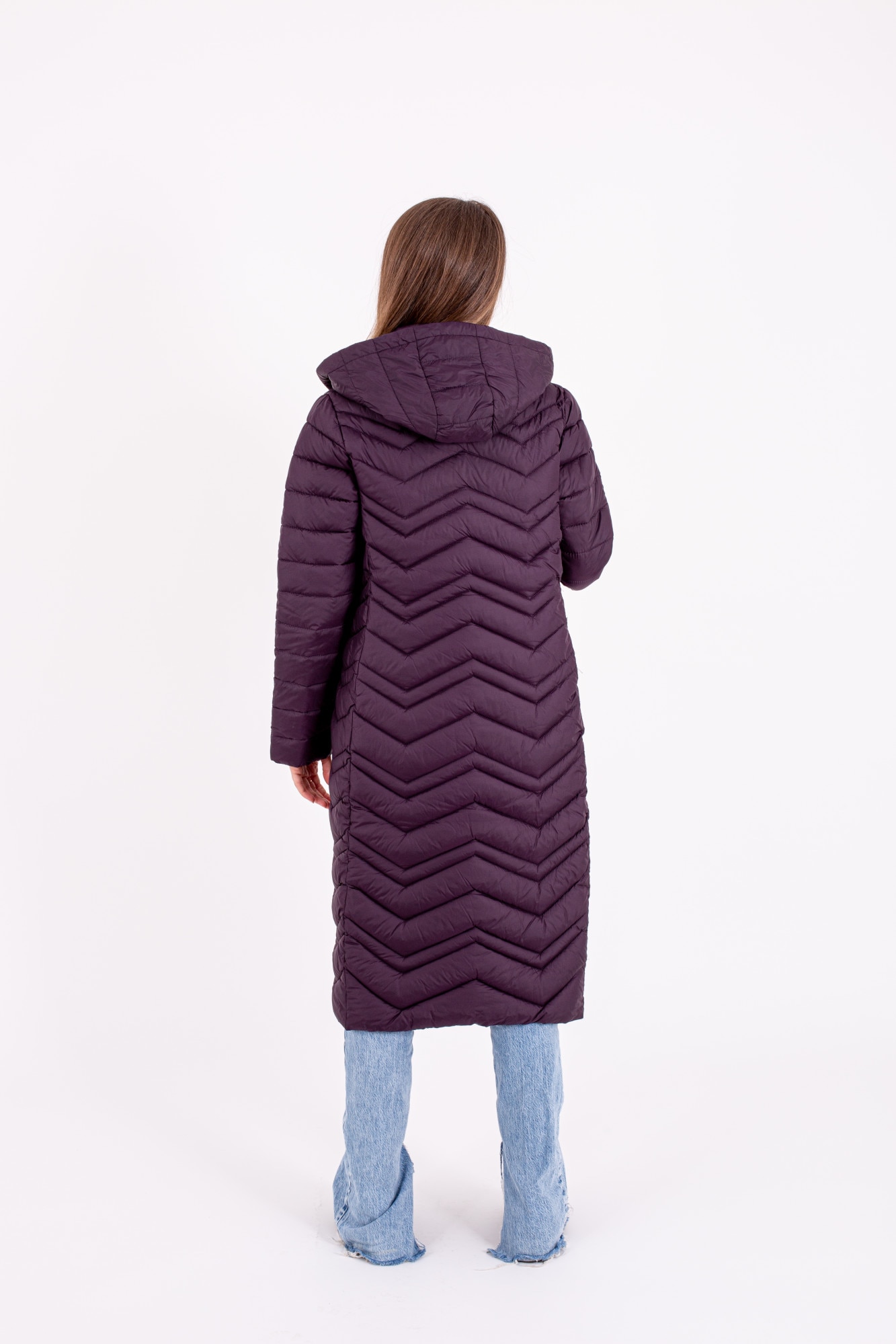 Geaca dama lunga 2108, Mov, L - eMAG.ro