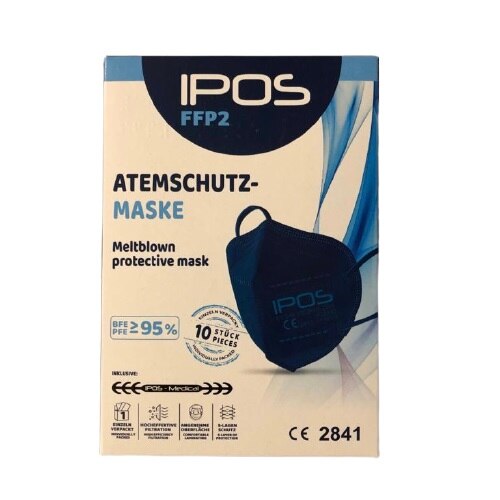 Set 50 masti FFP2 IPOS, 5 straturi, BFE>95%, bleumarin, ambalare ...