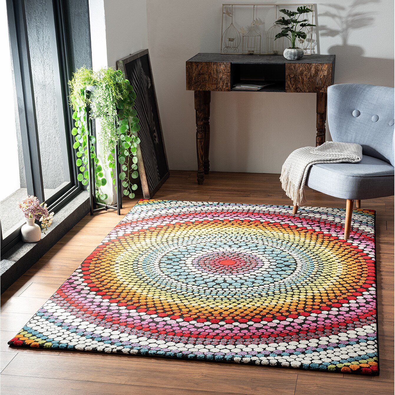 Covor, Relief-22844, Poliester, Multicolor, 160x230 cm - eMAG.ro