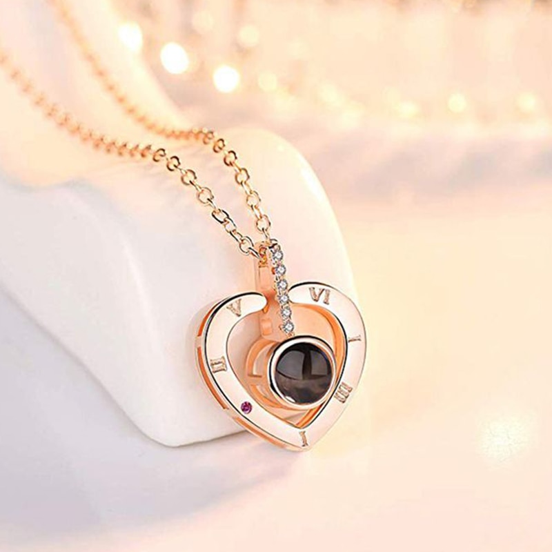 Lantic dama, proiectie Te iubesc in 100 limbi, pandantiv inimioara ...