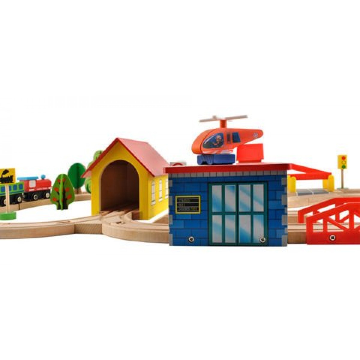 Circuit Trenulet din Lemn Natural The Passenger Train idealSTORE, Setul ...