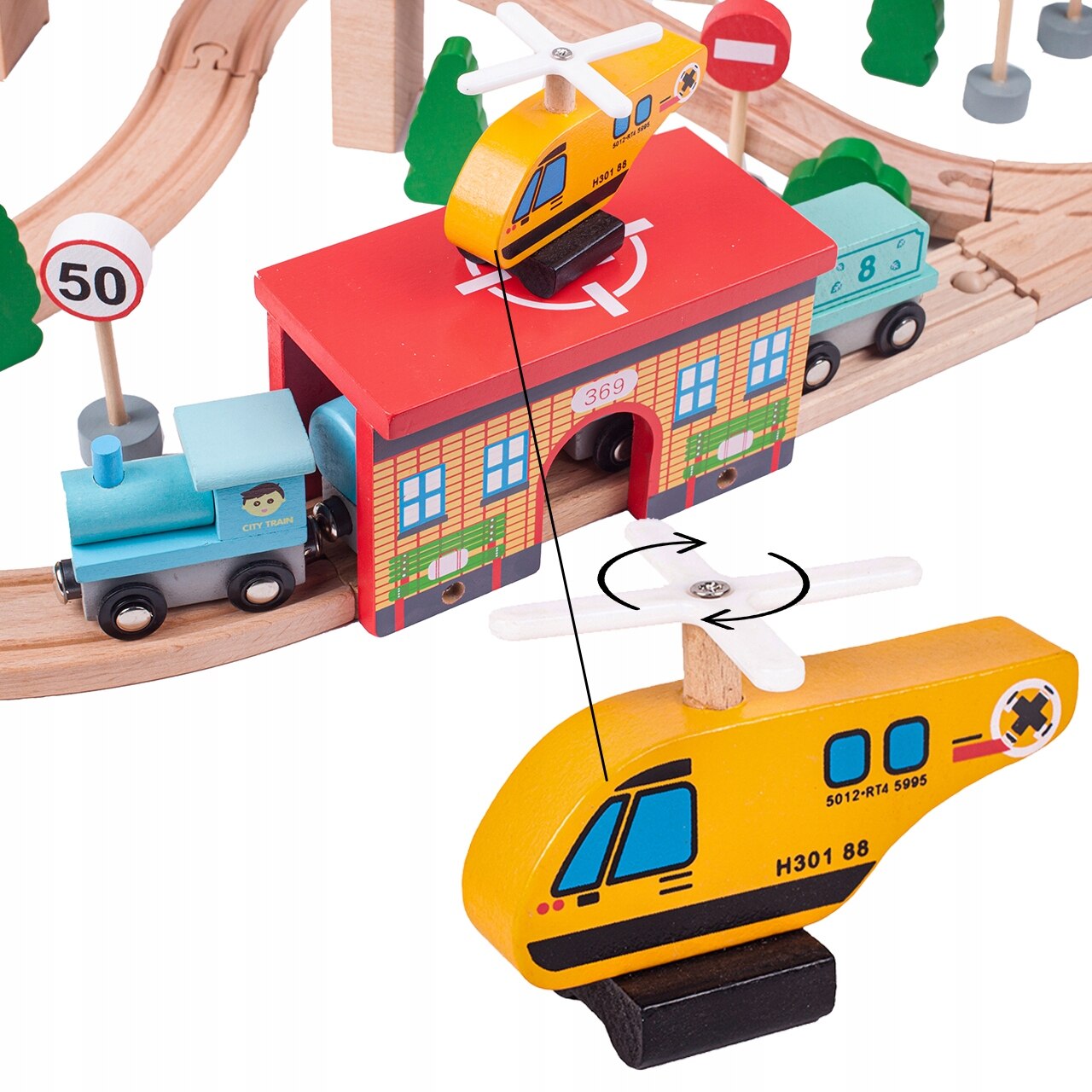 Circuit Trenulet din Lemn Natural Wooden City Traffic Track idealSTORE ...