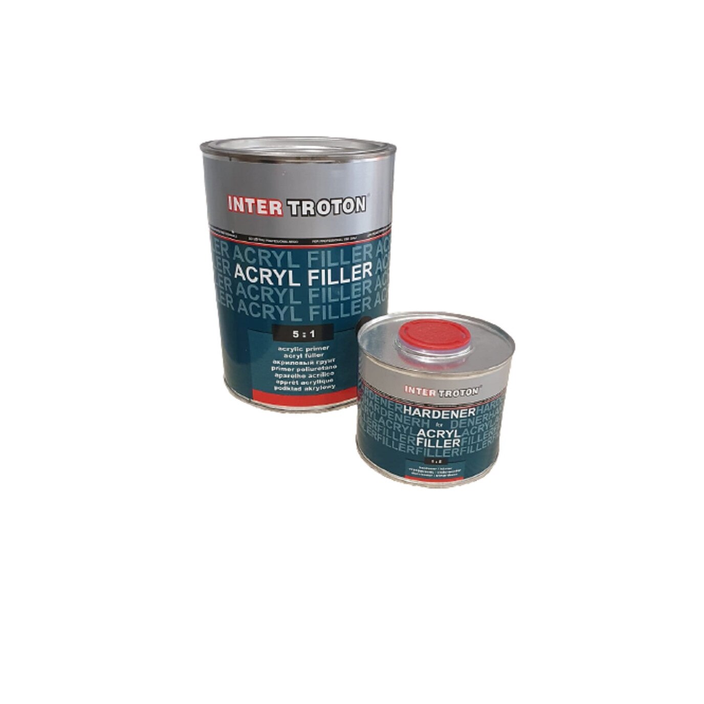 Kit Acryl Filler 5 la 1, Grund cu intaritor, INTER TROTON, gri, 3 kg ...