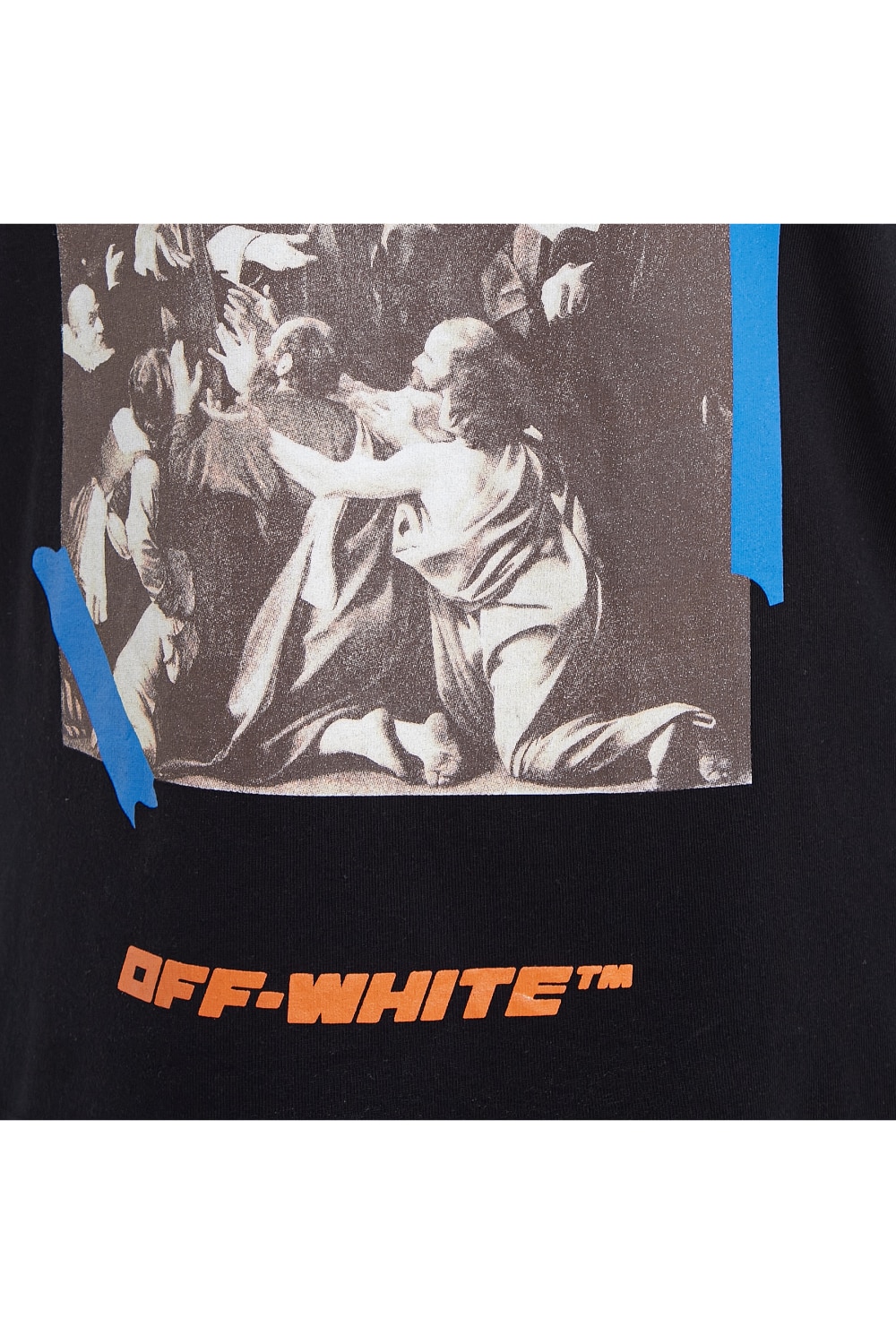 Tricou barbat, Off-White, model pictura, bumbac, negru, XL INTL - eMAG.ro