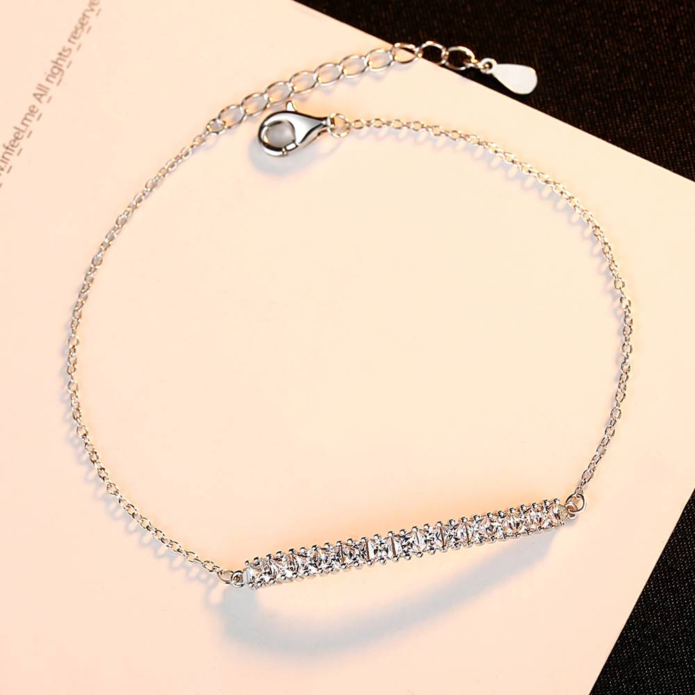 Bratara din argint placata cu Rodiu, cristale Zirconiu, Bliss, Dama ...