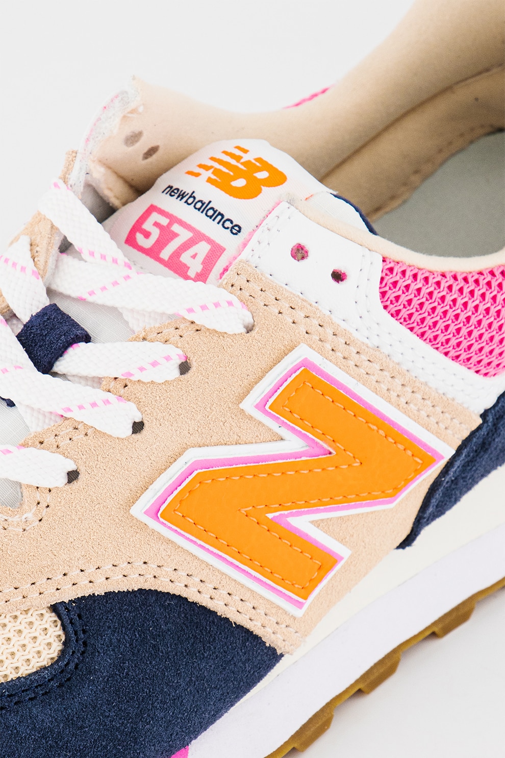 New Balance, Pantofi sport low-top cu model colorblock 574, Bleumarin ...