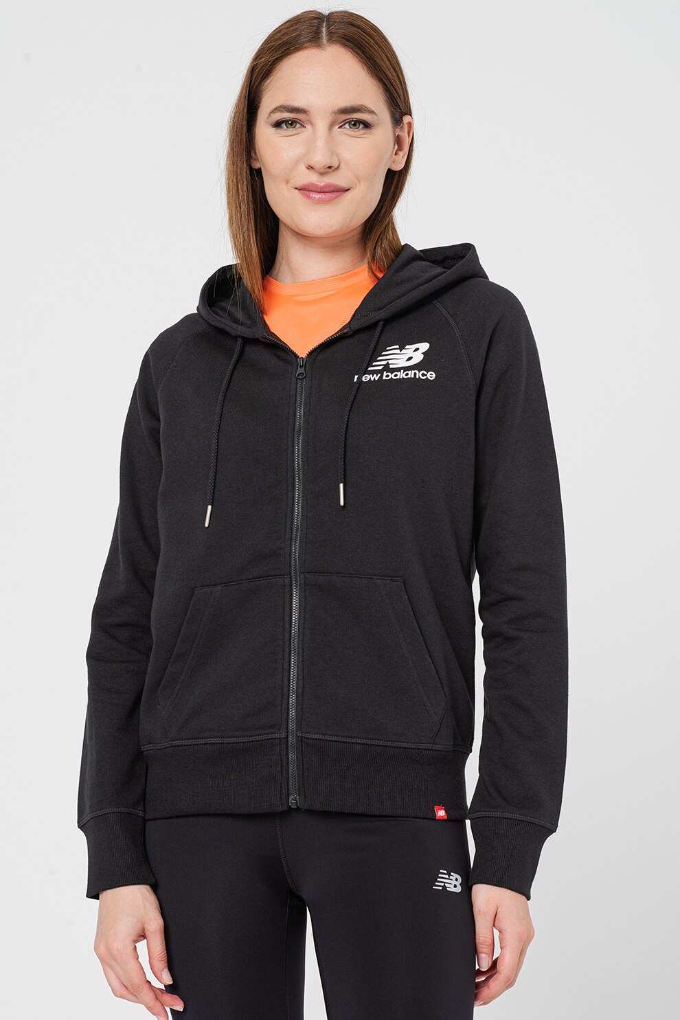 New Balance, Hanorac cu fermoar si maneci raglan Essentials - eMAG.ro