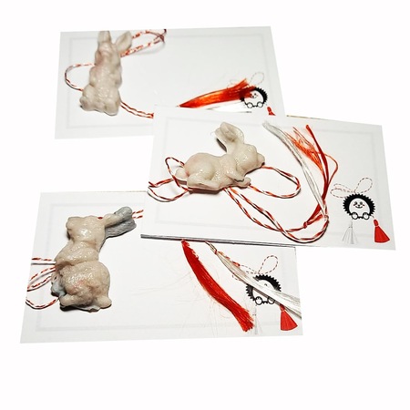 Set 3 martisoare MCF handmade Iepuras Coconas lut polimeric alb - eMAG.ro