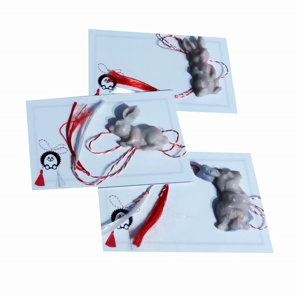 Set 3 martisoare MCF handmade Iepuras Coconas lut polimeric alb - eMAG.ro