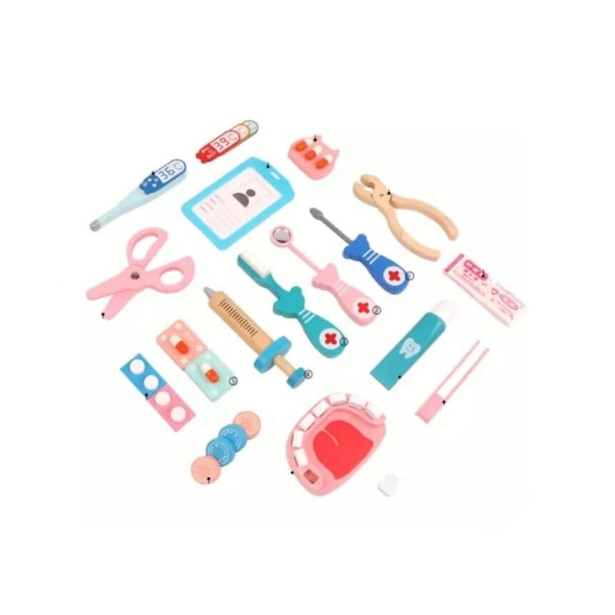 Cutie trusa de doctor, Dentist, lemn, multicolor - eMAG.ro