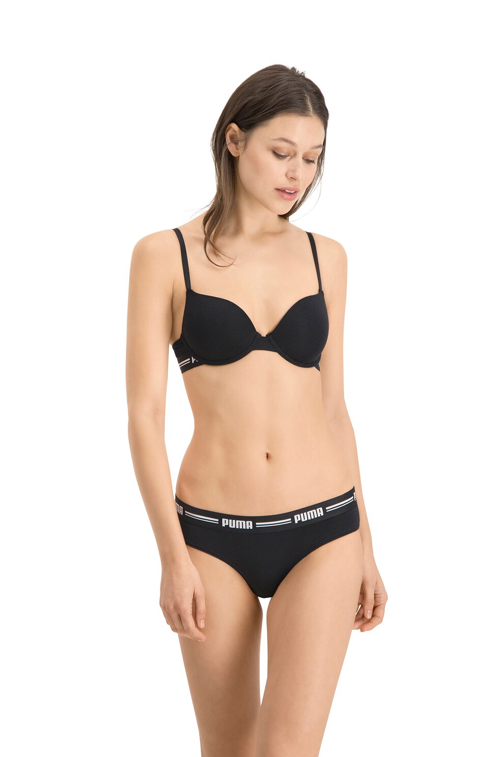 Puma, Сутиен с регулируеми презрамки, Черен, 80B - eMAG.bg