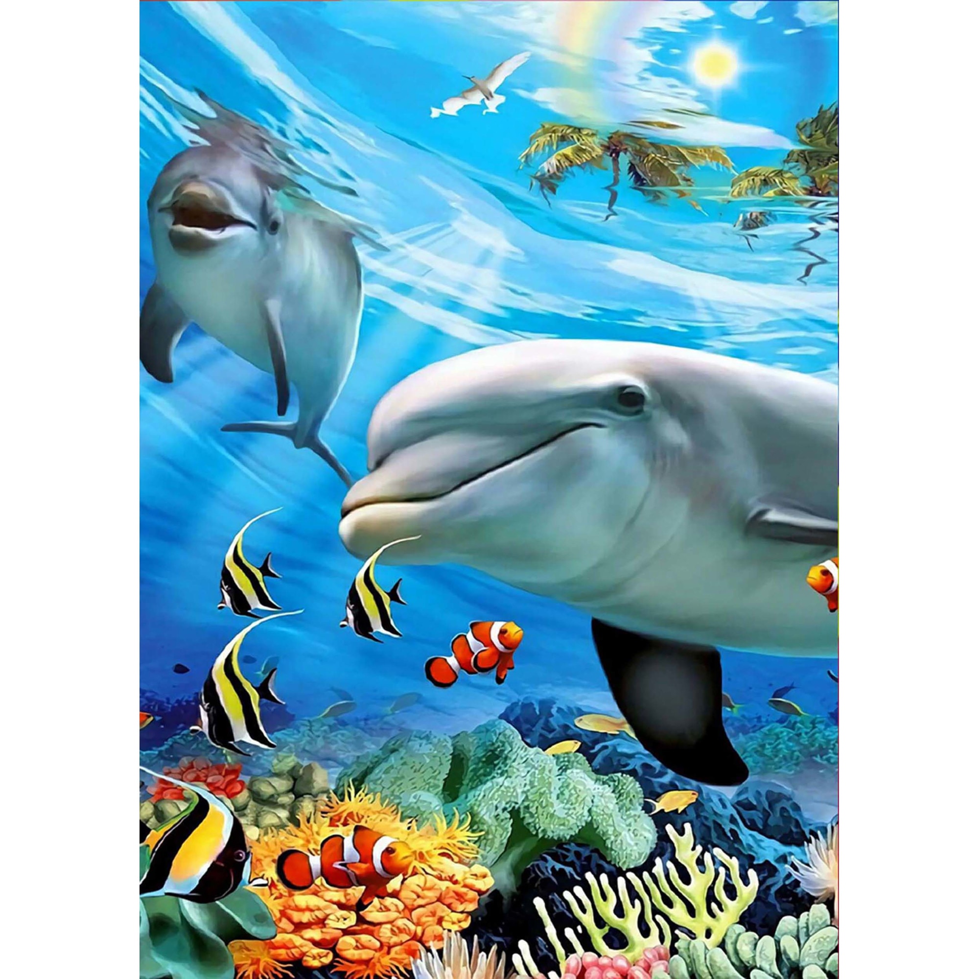 Kit pictura cu diamante 5D, Model Lumea Subacvatica, 30 x 40cm ...