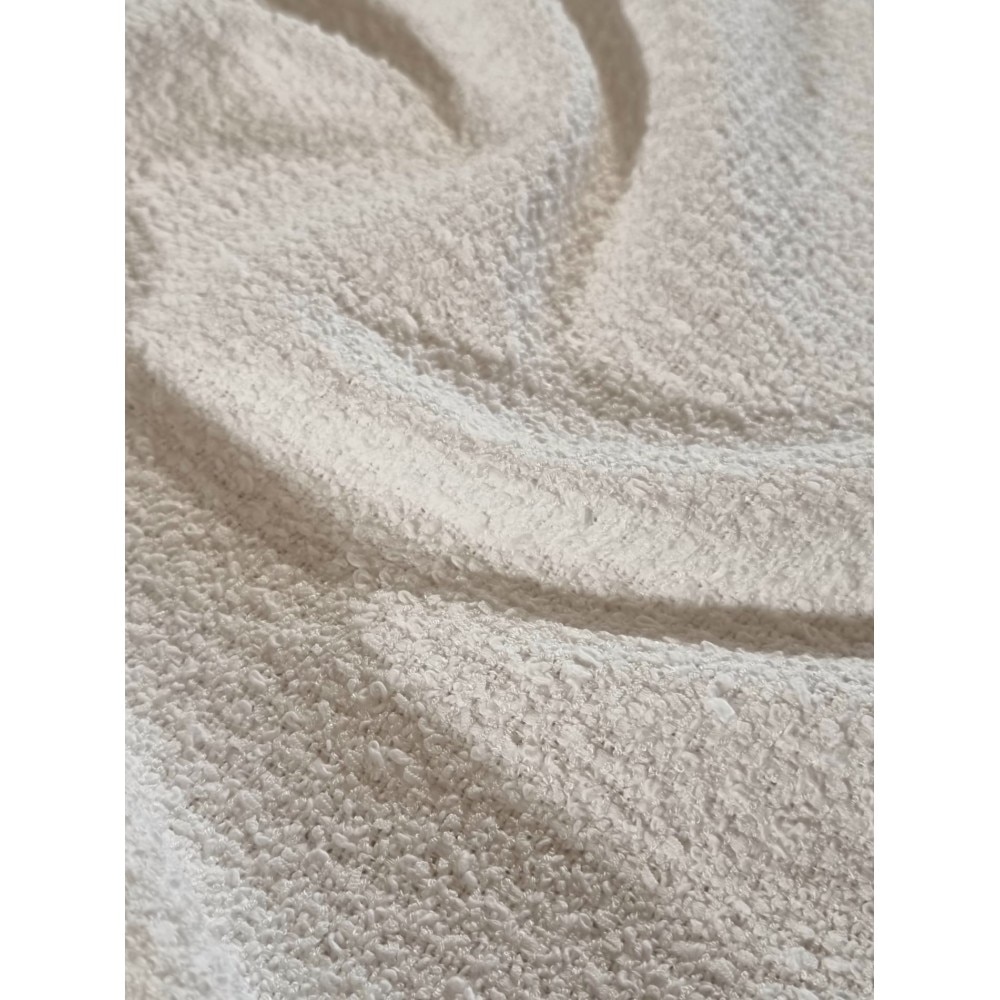 Stofa bucle din bumbac cu viscoza - design uni, 160x100 cm, Alb, Metraj ...