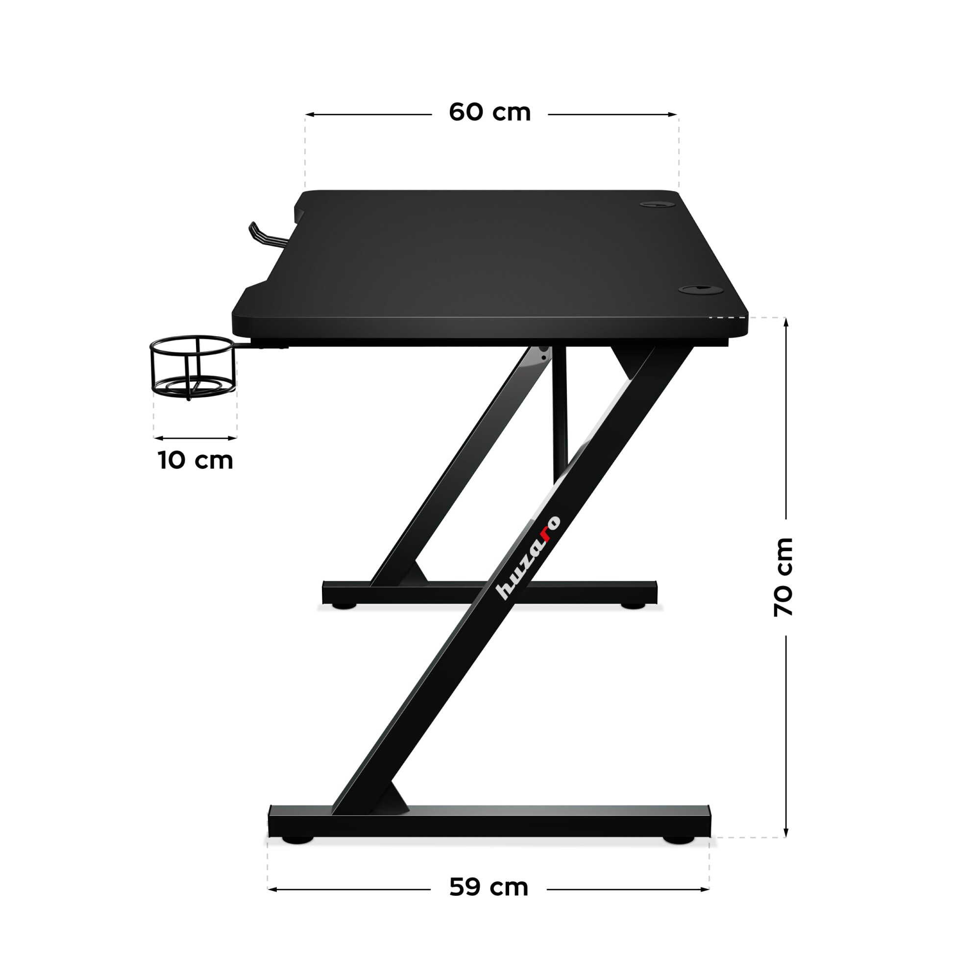 Birou desk, gaming Huzaro Hero 1.8,100 x 60 cm, Negru - eMAG.ro