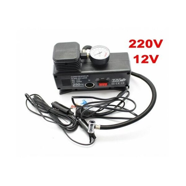 Compresor auto cu manometru, alimentare 12V/220V 120W - eMAG.ro