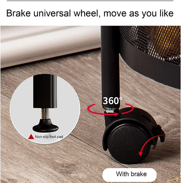 Etajera multifunctionala cu 5 rafturi metalice rotative,95x34 cm ...