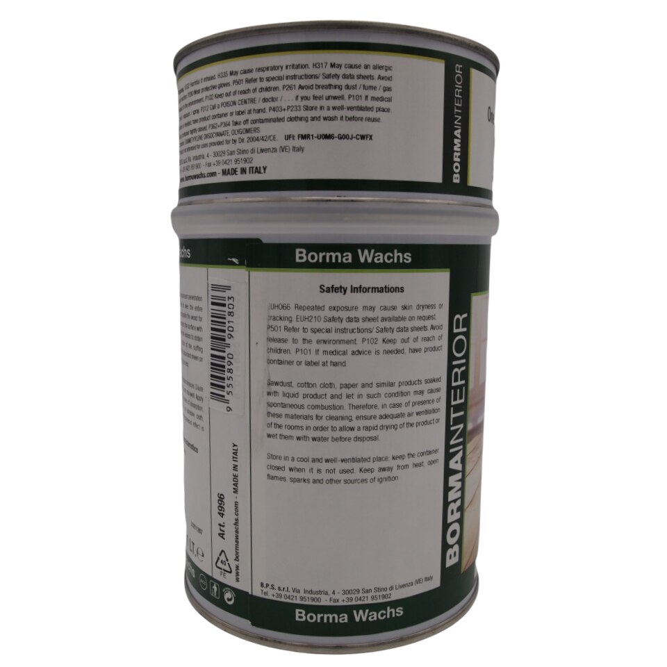 Set ulei mana unica pentru lemn, Borma Wachs, One Coat 2K Wood Oil ...
