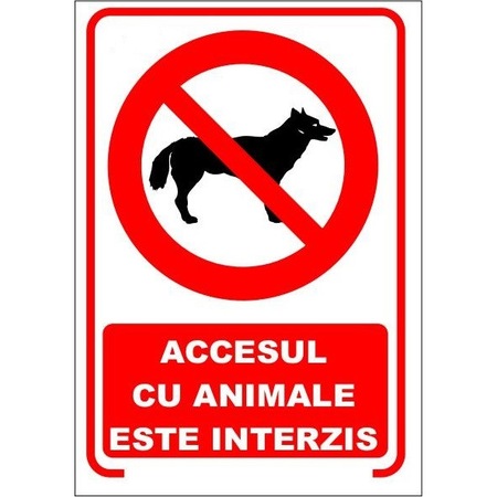 Indicator accesul cu animale interzis, PVC 3mm, 20x30 cm - eMAG.ro