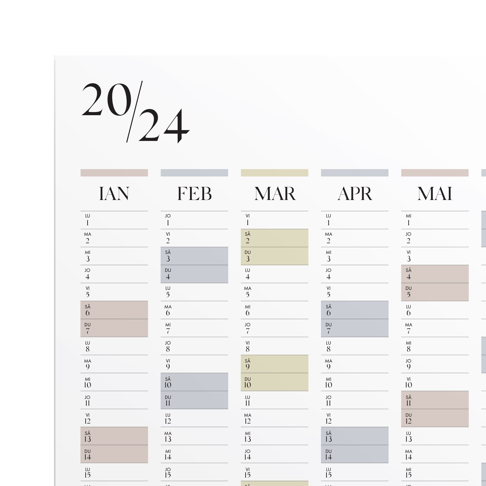 Planner de perete 2024 Colors, format A1 - eMAG.ro