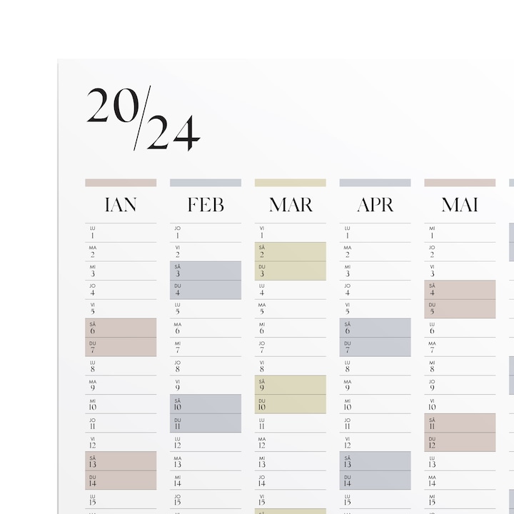 Planner de perete 2024 Colors, format A0 - eMAG.ro
