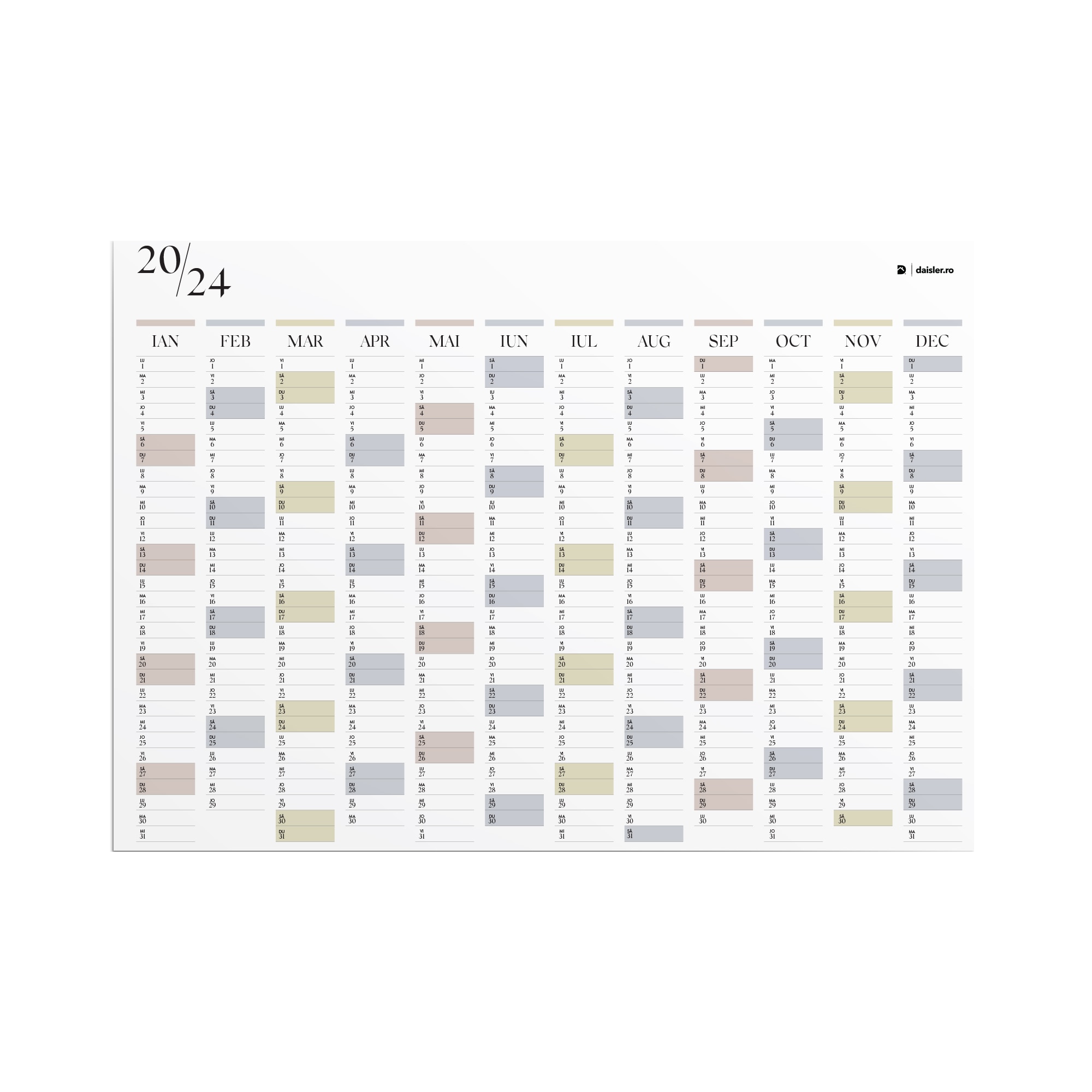 Planner de perete 2024 Colors, format A0 - eMAG.ro