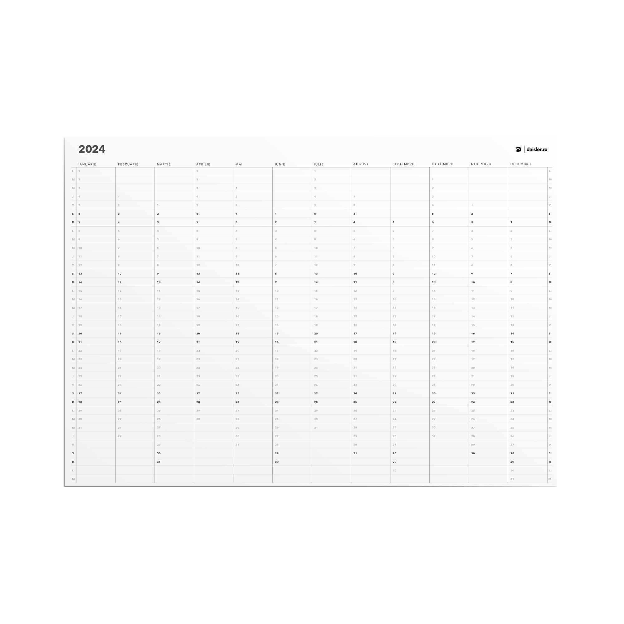 Planner de perete 2024 cu design minimalist format A1 - eMAG.ro