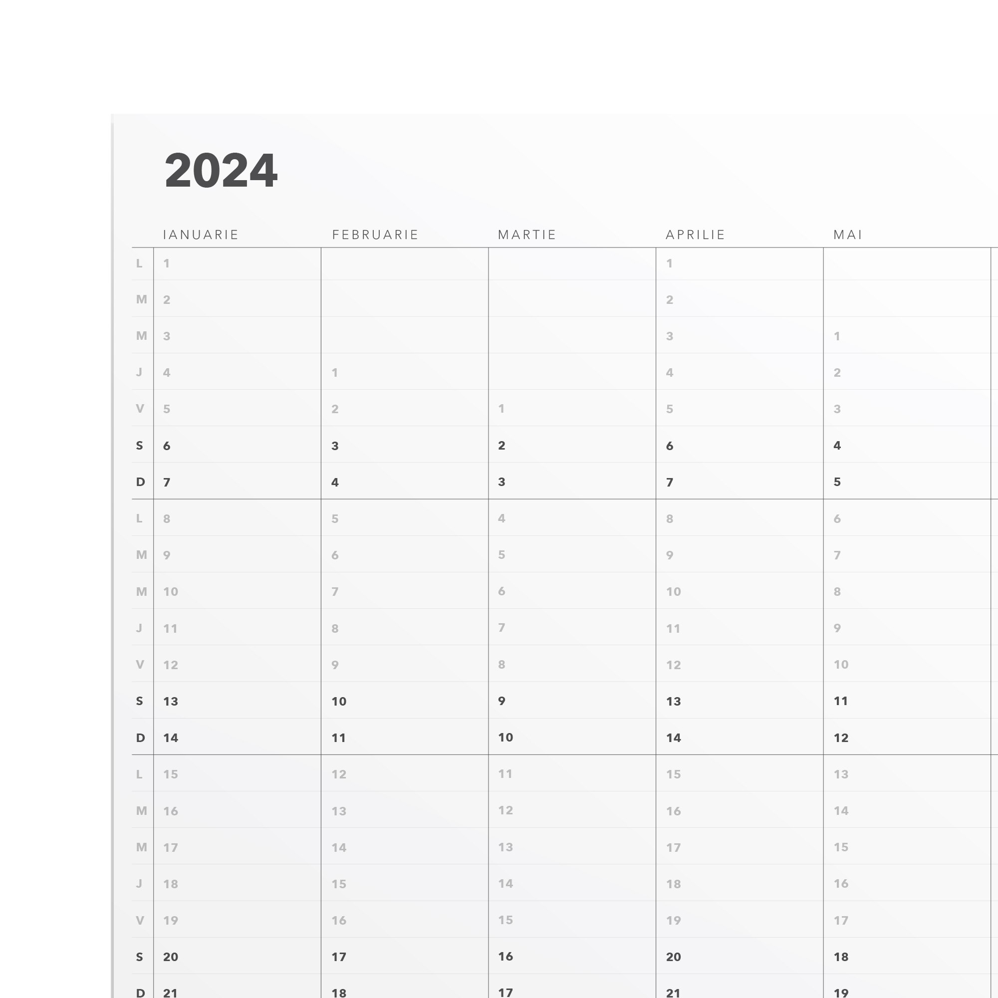 Planner de perete 2024 cu design minimalist format A2 - eMAG.ro