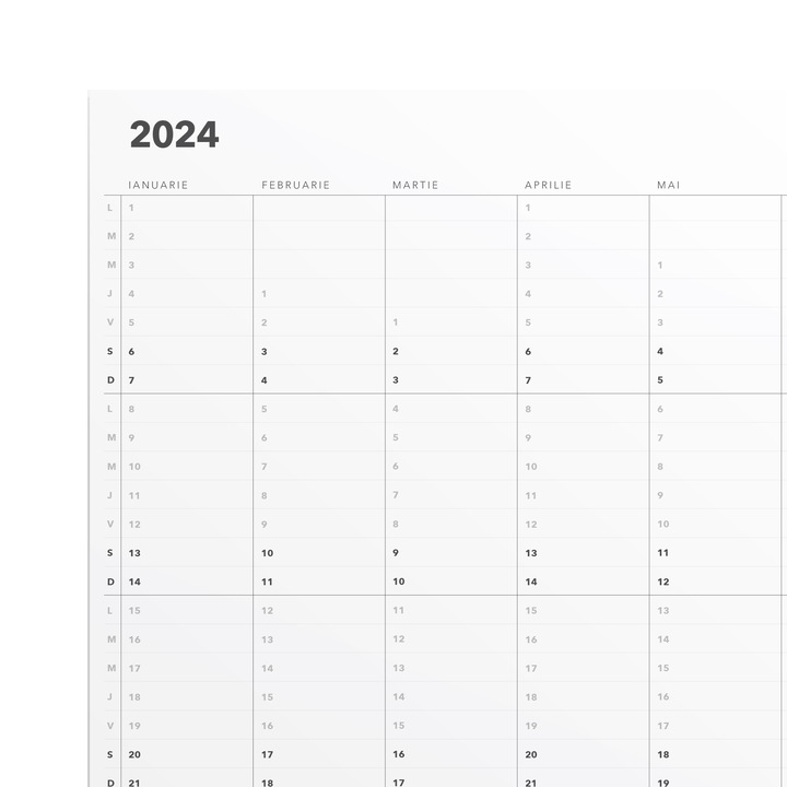 Planner de perete 2024 cu design minimalist format A1 - eMAG.ro