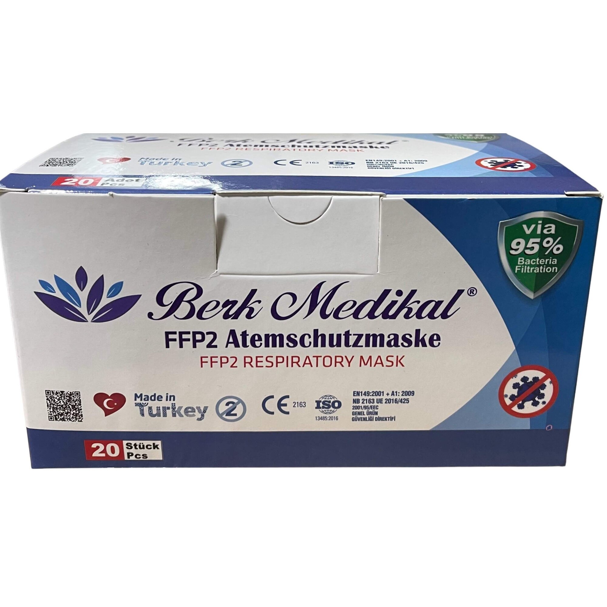 Set 100 bucati Masca de protectie faciala, de unica folosinta, FFP2 CE ...