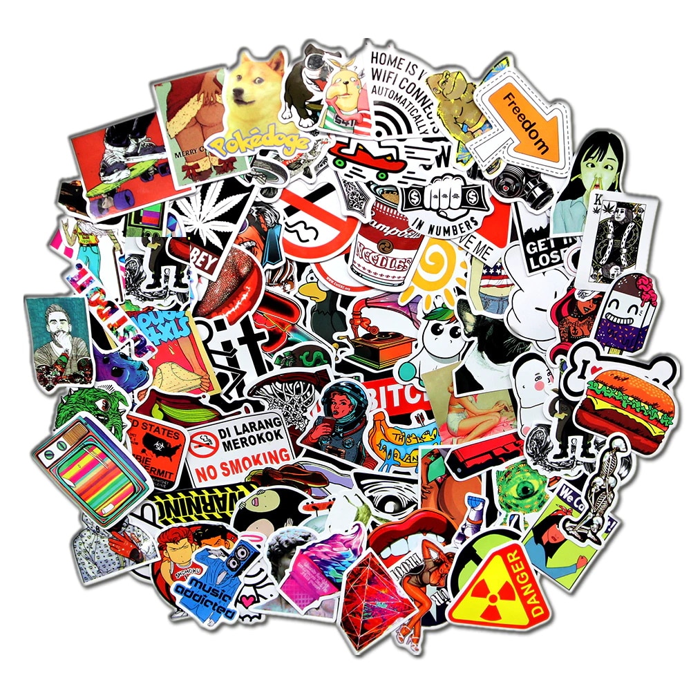 Set Stickere 100 bucati Waterproof "Random" - eMAG.ro