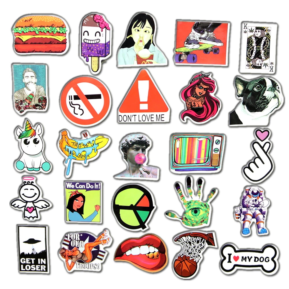 Set Stickere 100 bucati Waterproof "Random" - eMAG.ro