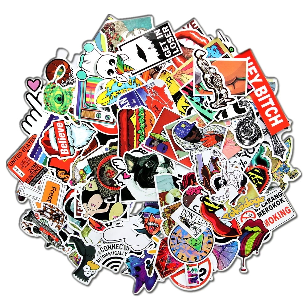 Set Stickere 100 bucati Waterproof "Random" - eMAG.ro