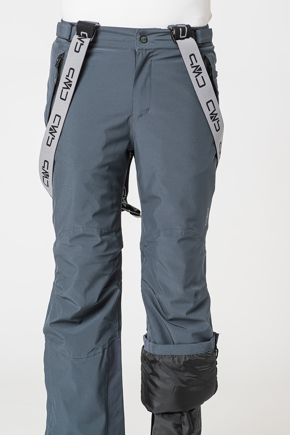 CMP, Pantaloni cu bretele detasabile, pentru schi, Gri antracit, 46 ...